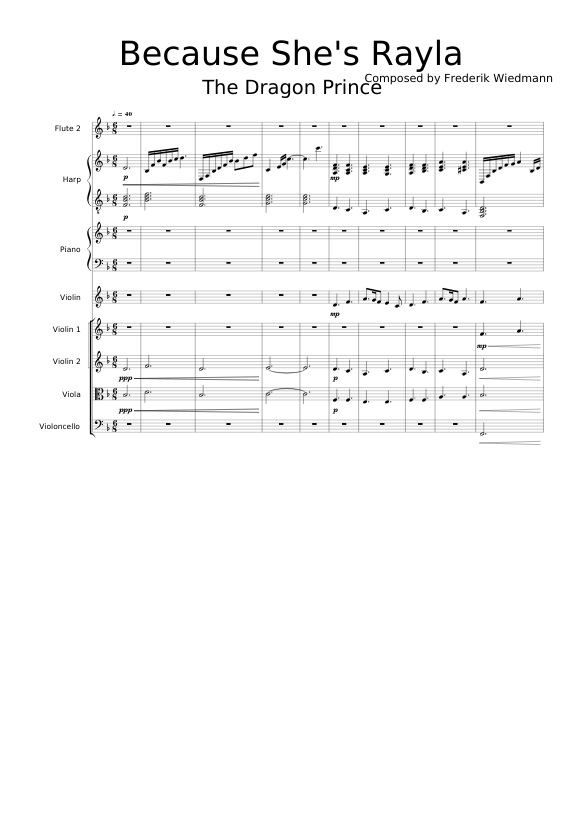 The Dragon Prince - Because she's Rayla Sheet Music for Piano, Flute ...