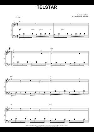 Play Official version of Telstar Sheet Music by The Tornados for Piano ...