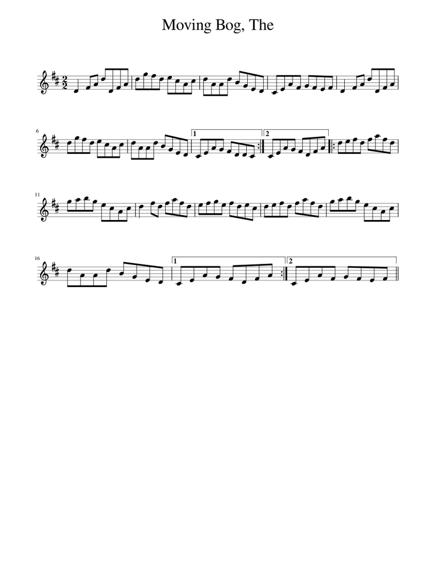 The Moving Bog Sheet music for Piano (Solo) | Musescore.com