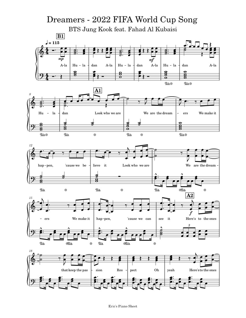 Dreamers 2022 FIFA World Cup Song Sheet Music For Piano Solo dreamers-2022-fifa-world-cup-song-sheet-music-for-piano-solo