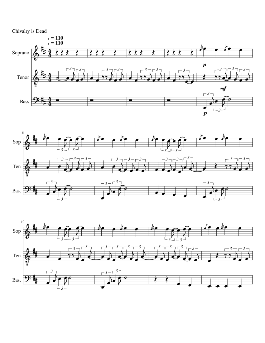 Chivalry is Dead Sheet music for Bass guitar (Solo) | Musescore.com