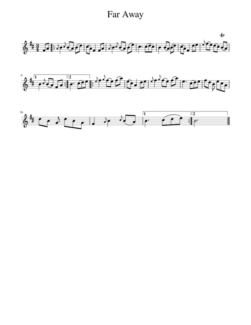 Far Away Sheet music for Piano (Solo) Easy | Musescore.com