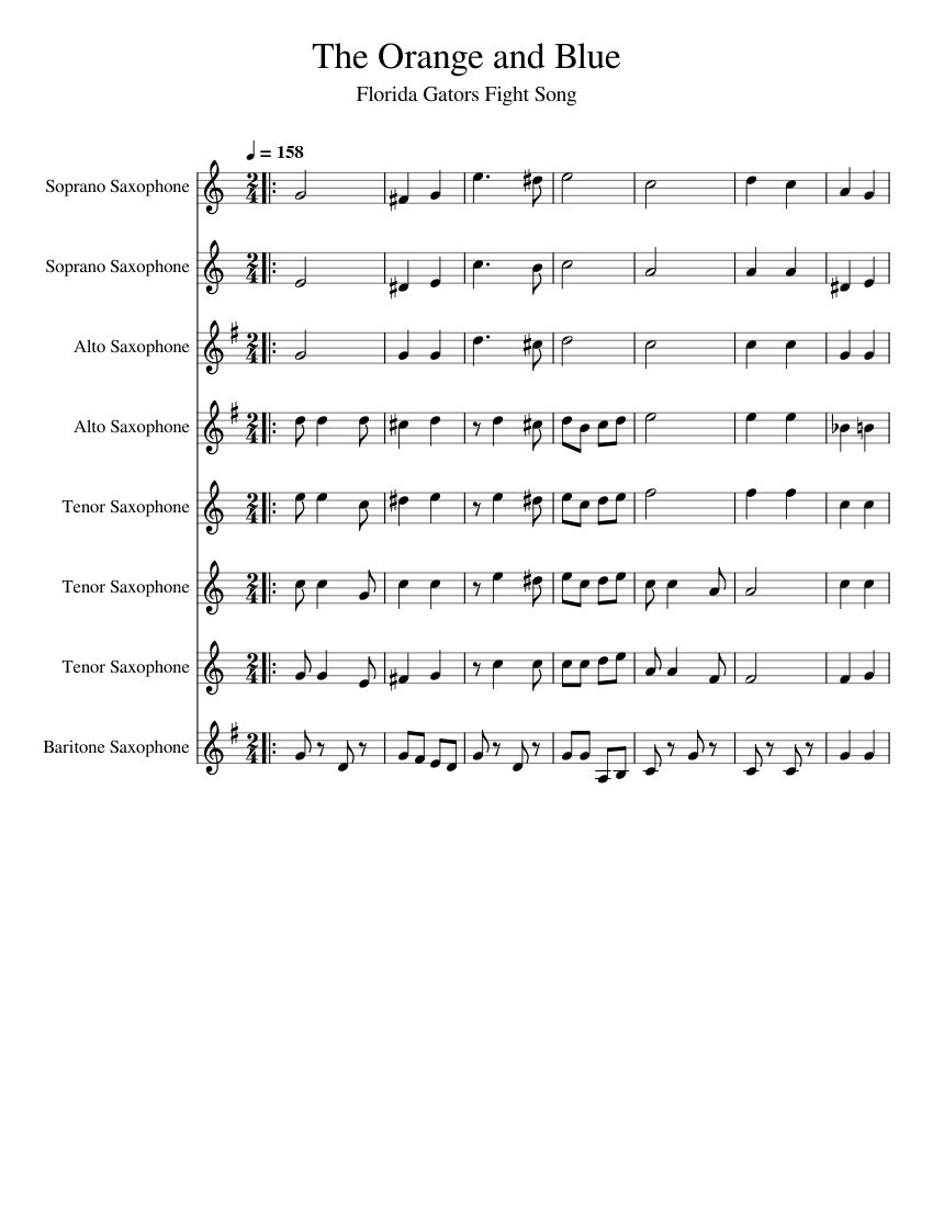 The_Orange_and_Blue Sheet Music for Saxophone alto, Saxophone tenor ...