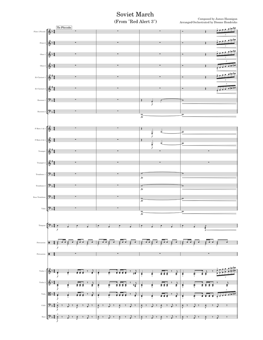 Soviet March (Red Alert 3) - James Hannigan Sheet Music for Trombone ...