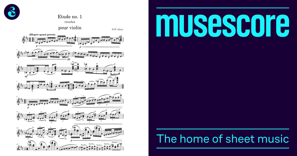 Etude 'ricochet' Sheet music for Violin (Solo) | Musescore.com