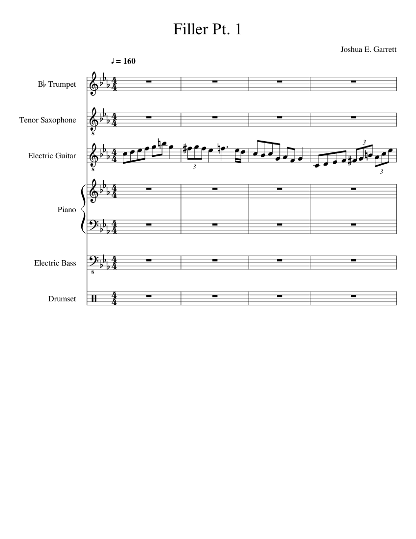 Filler Pt. 1 Sheet music for Piano, Saxophone tenor, Trumpet in b-flat ...