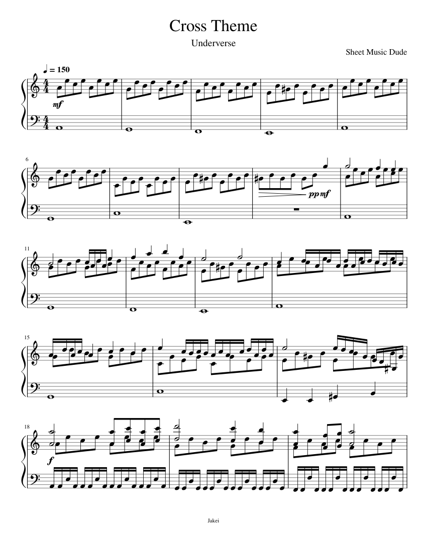 Cross Theme Sheet Music for Piano (Solo) | MuseScore.com