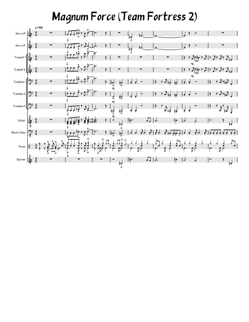 Magnum Force - Team Fortress 2 Sheet music for Trombone, Soprano ...