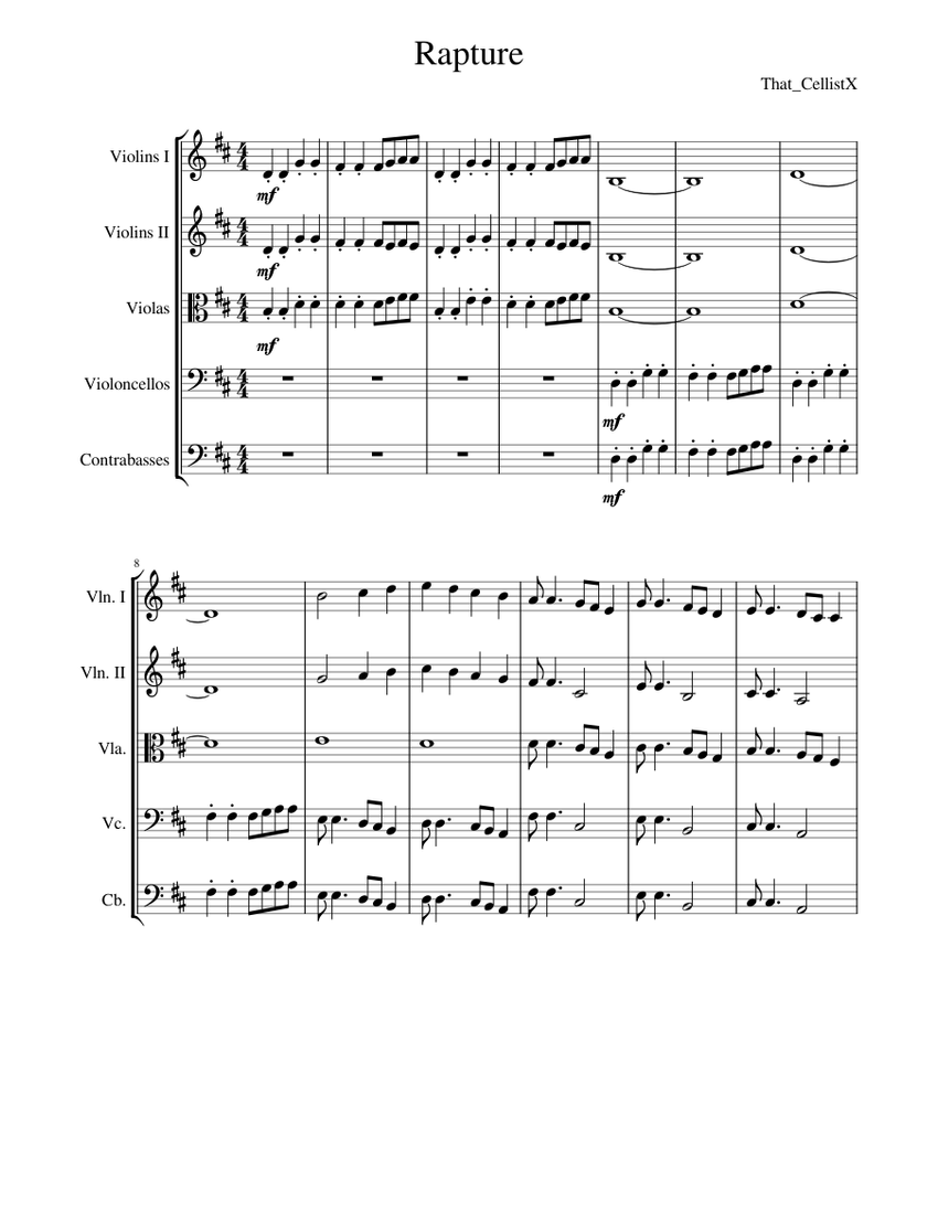 Rapture Sheet music for Strings group (Mixed Quintet) | Musescore.com
