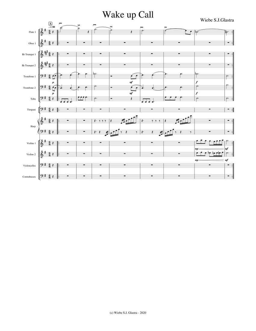 Wake Up Call Sheet Music for Trombone, Tuba, Flute, Oboe & more ...