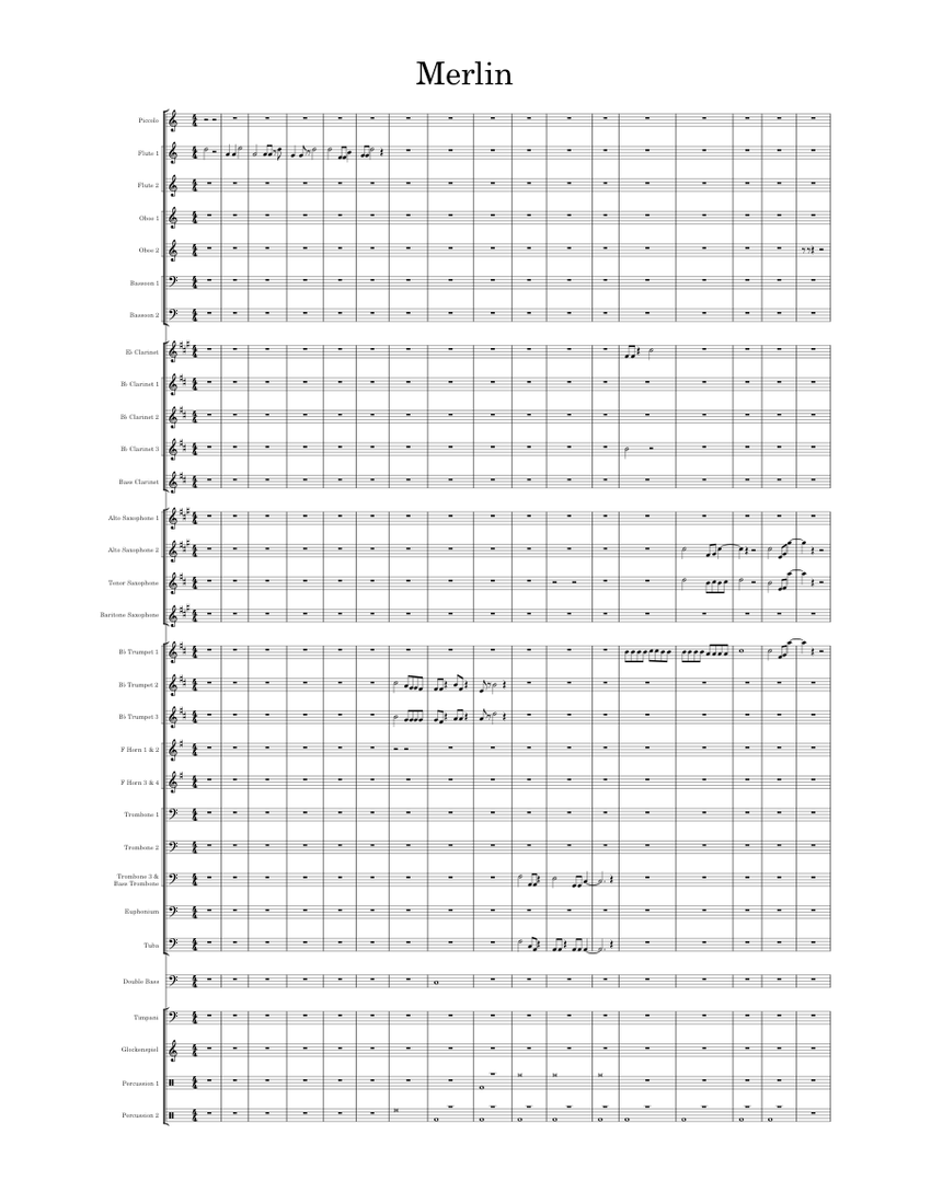 Merlin Sheet music for Trombone, Euphonium, Tuba, Flute piccolo & more ...