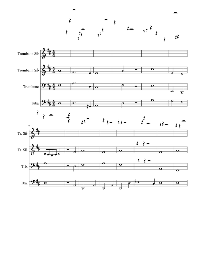 Senza titolo-2 Sheet music for Trombone, Tuba, Trumpet in b-flat (Mixed ...