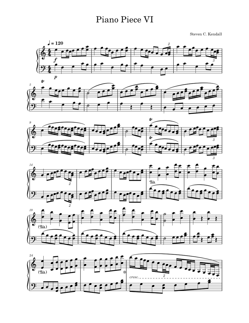 Piano Piece 6 Sheet Music for Piano (Solo) | MuseScore.com