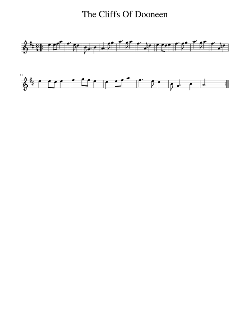The Cliffs Of Dooneen Sheet music for Piano (Solo) Easy | Musescore.com
