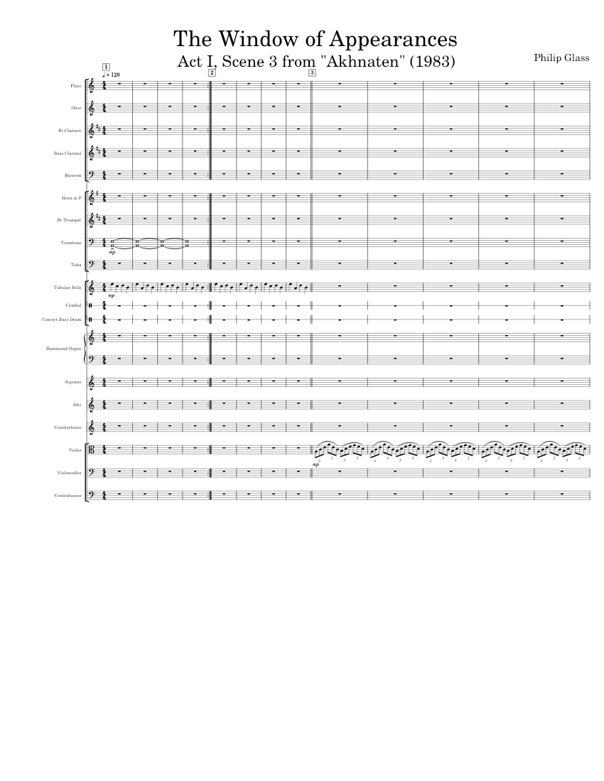 Philip Glass - The Window of Appearances Sheet music for Trombone ...