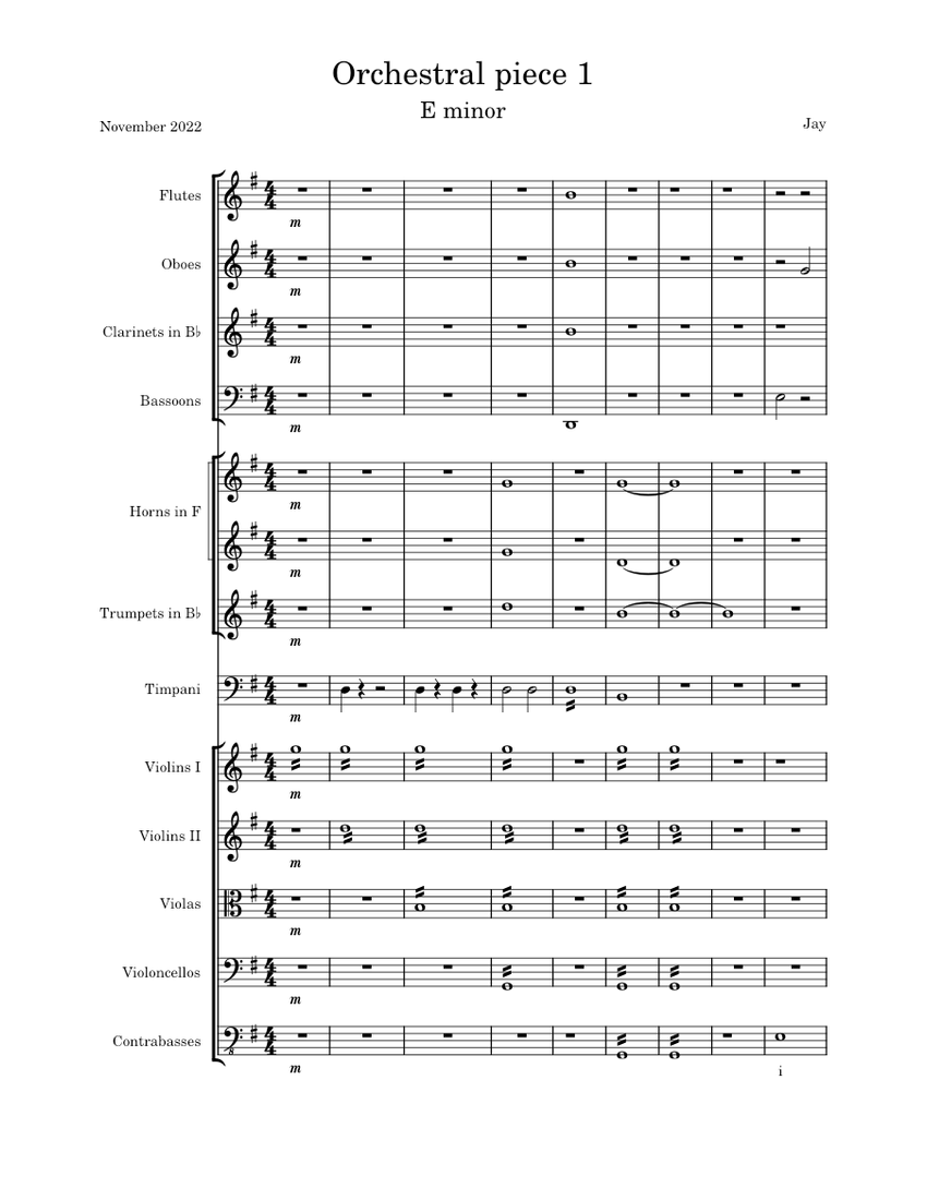 Orchestral piece 1 Sheet music for Flute, Oboe, Clarinet in b-flat ...