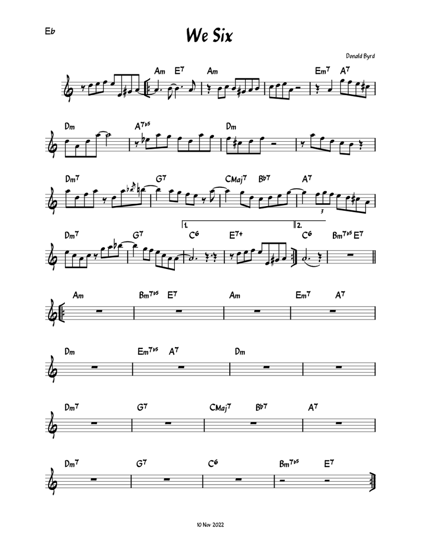 We Six Sheet music for Saxophone alto (Solo) | Musescore.com