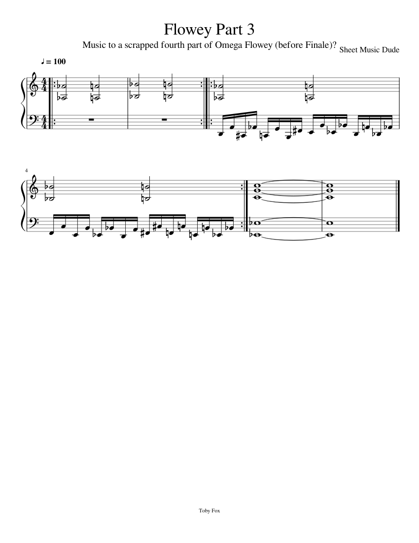 Flowey Part 3 Sheet music for Piano (Solo) Easy | Musescore.com