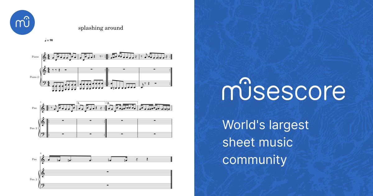 Splashing Around by The Green Orbs Sheet Music for Piano (Piano Duo ...