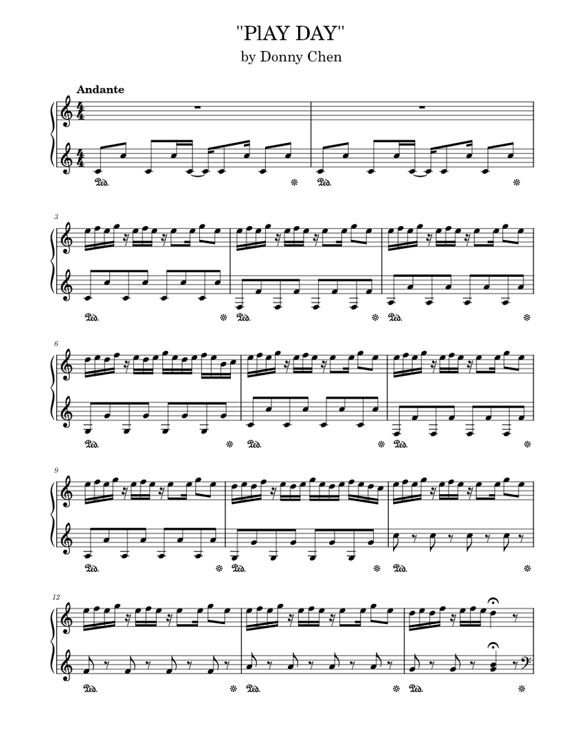 Play_Day Sheet Music for Piano (Solo) | MuseScore.com