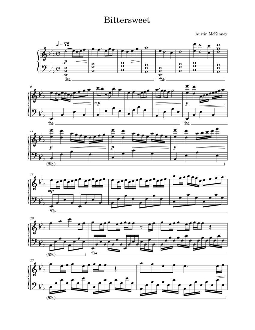 Bittersweet Sheet music for Piano (Solo) | Musescore.com