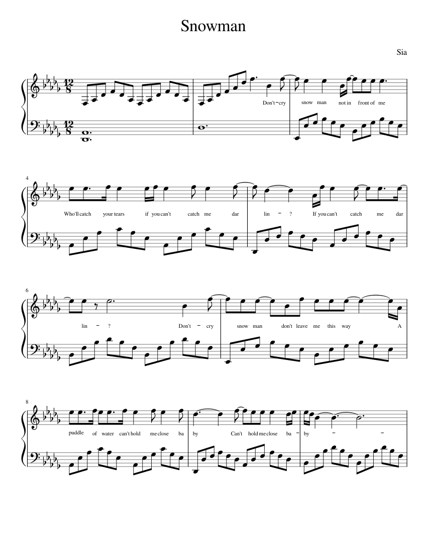 Snowman Sheet music for Piano (Solo) | Musescore.com