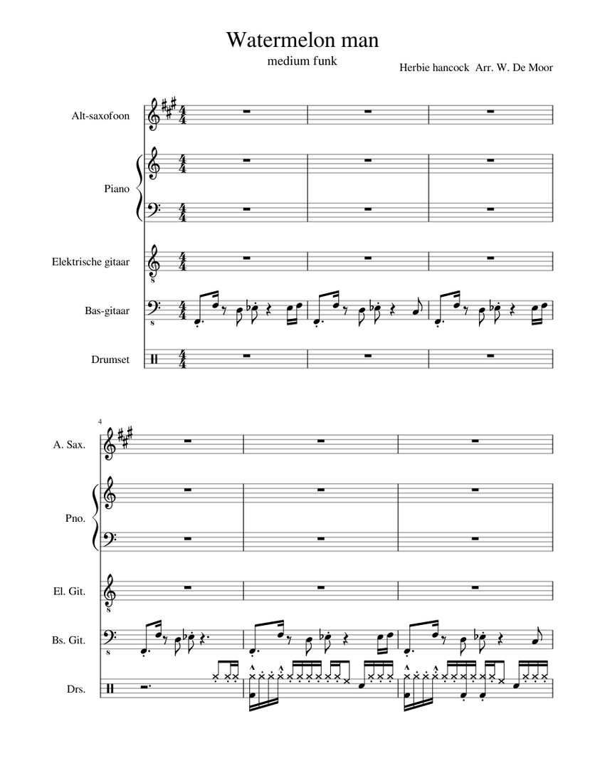 Watermelon man herbie hencock Sheet music for Piano, Saxophone alto ...