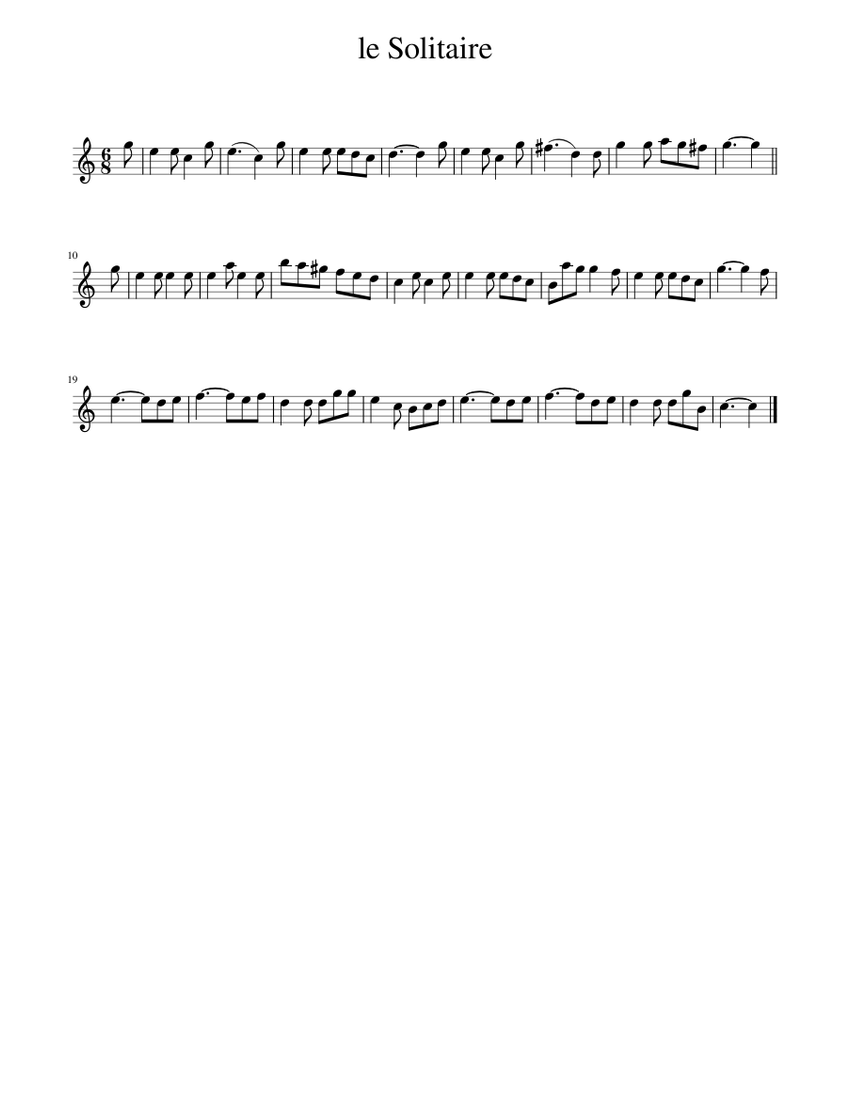 le Solitaire Sheet Music for Piano (Solo) easy | MuseScore.com