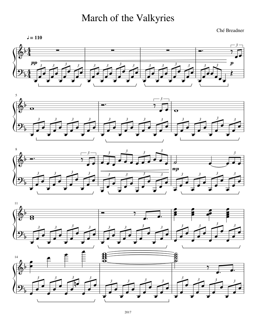 March of the Valkyries Sheet music for Piano (Solo) | Musescore.com