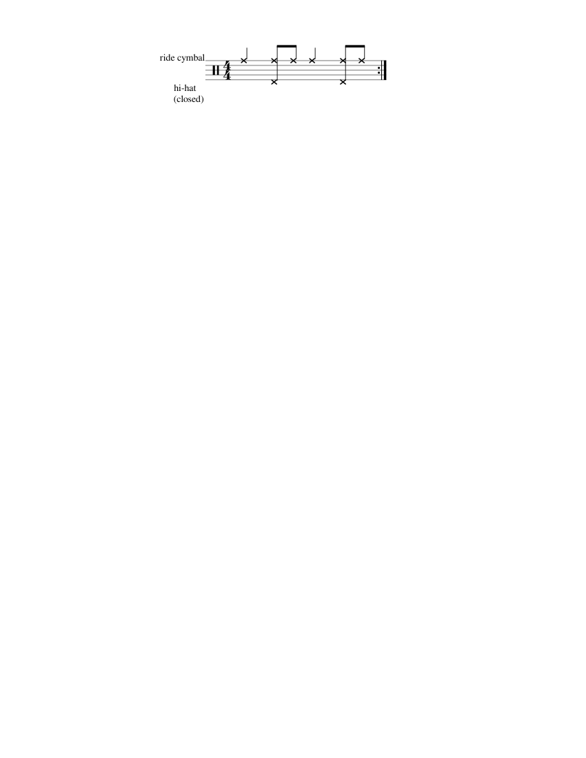 swing beat Sheet Music for Drum group (Solo) | MuseScore.com