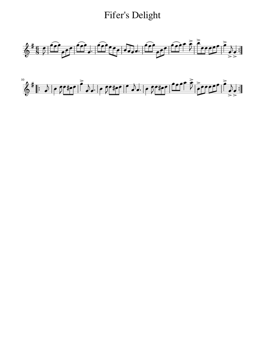 Fifer's Delight Sheet music for Flute piccolo (Solo) | Musescore.com