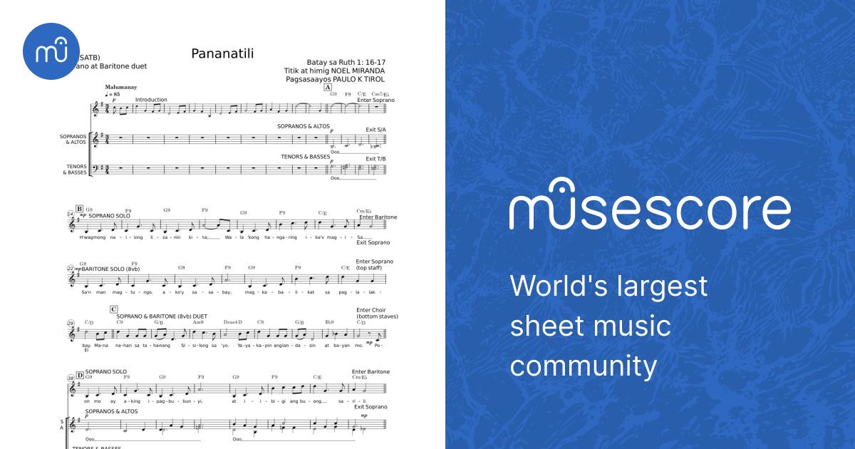 Pananatili - Noel Miranda Sheet music for Piano, Synthesizer (Mixed ...