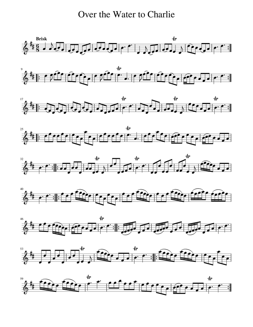 Over the Water to Charlie Sheet music for Piano (Solo) Easy | Musescore.com