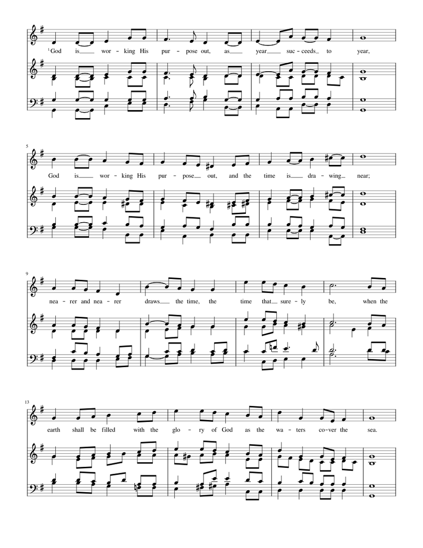 God_is_Working_His_Purpose_Out Sheet Music for Soprano, Organ (Mixed ...