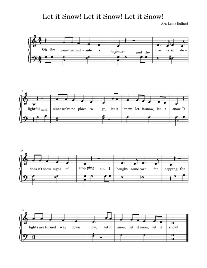 Let it snow – Frank Sinatra Sheet music for Piano (Solo) | Musescore.com