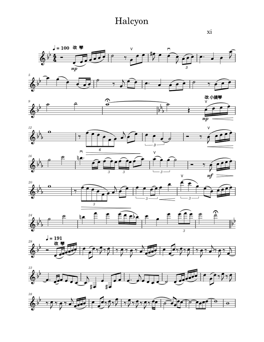 Halcyon – Xi Halcyon Sheet Music for Piano (Solo) Easy | MuseScore.com