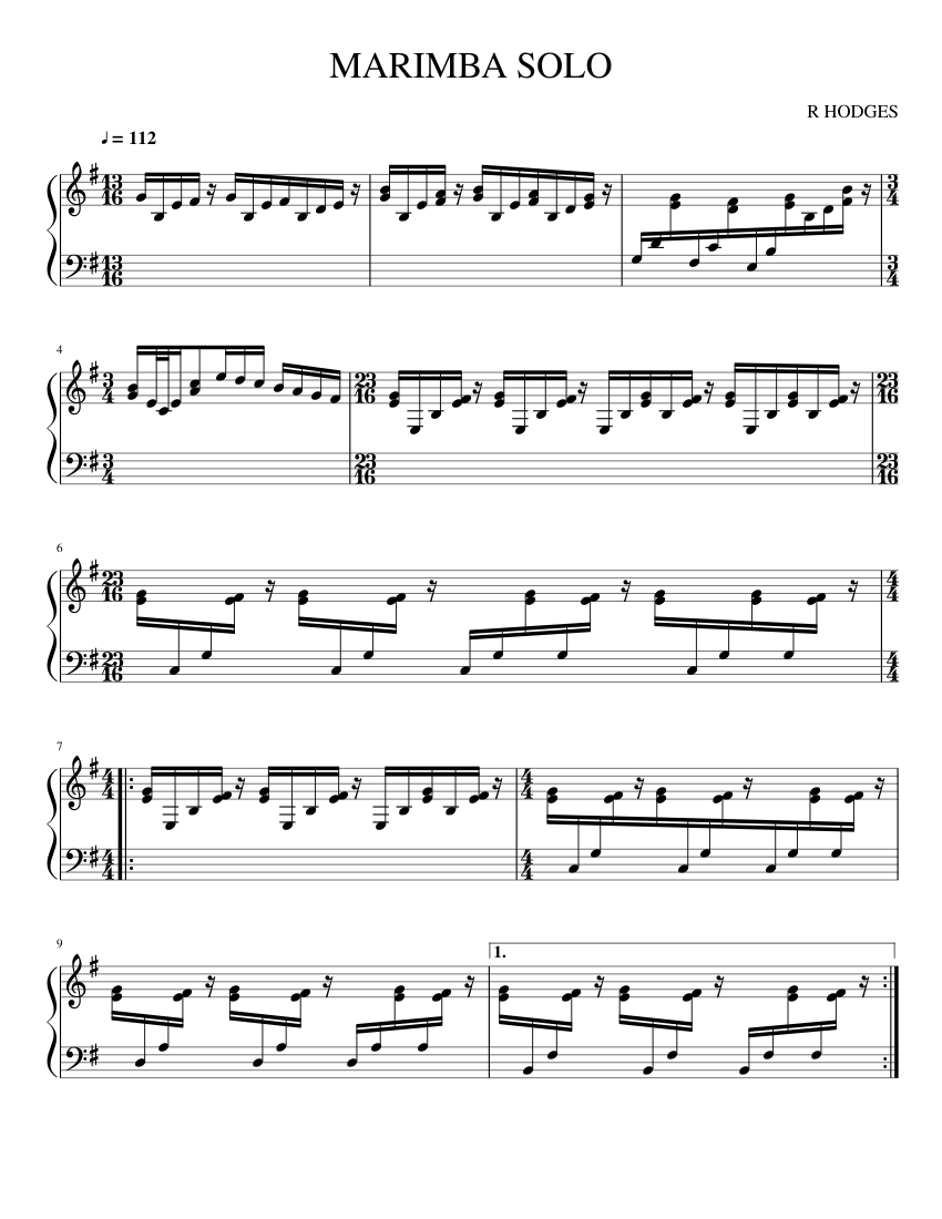MARIMBA SOLO Sheet Music for Marimba (Solo) | MuseScore.com