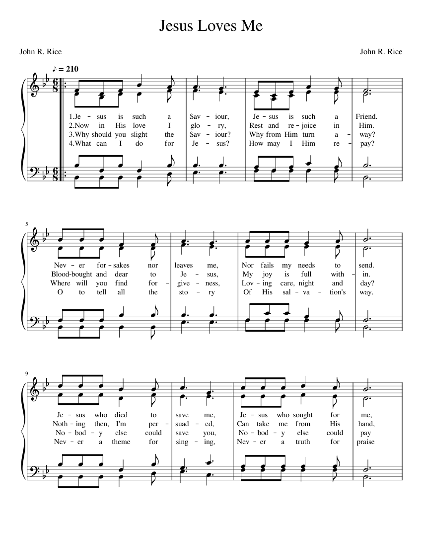 186 Jesus Loves Me Sheet music for Piano (Solo) | Musescore.com
