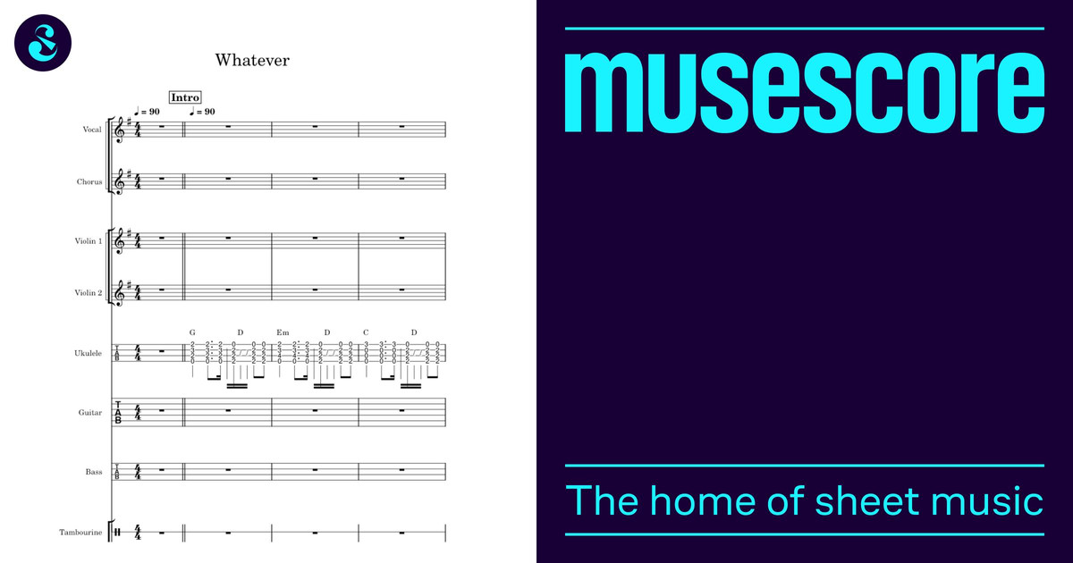 Whatever Sheet Music and Tab with Chords for Violin, Guitar, Bass ...