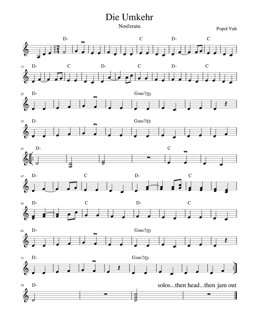 Die Umkehr Sheet music for Piano (Solo) Easy | Musescore.com