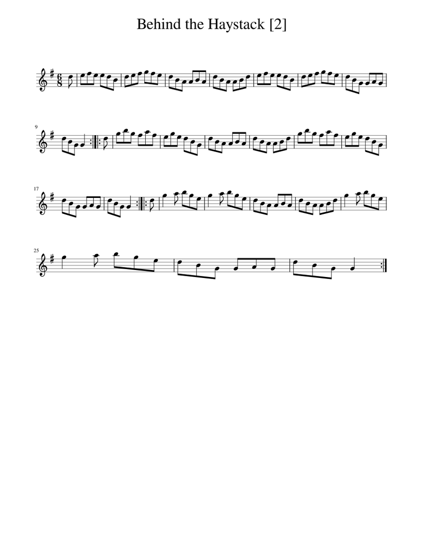 Behind the Haystack Sheet music for Piano (Solo) | Musescore.com