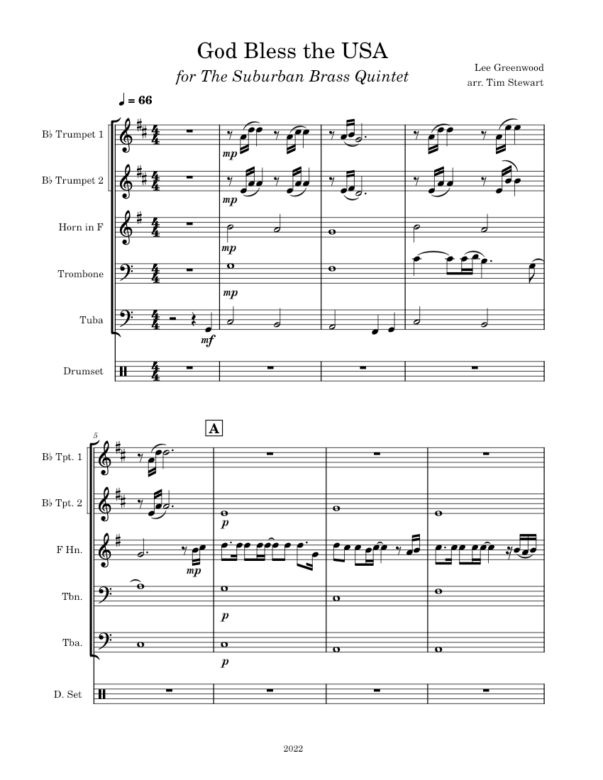 God bless the usa – Lee Greenwood Sheet music for Trombone, Tuba ...