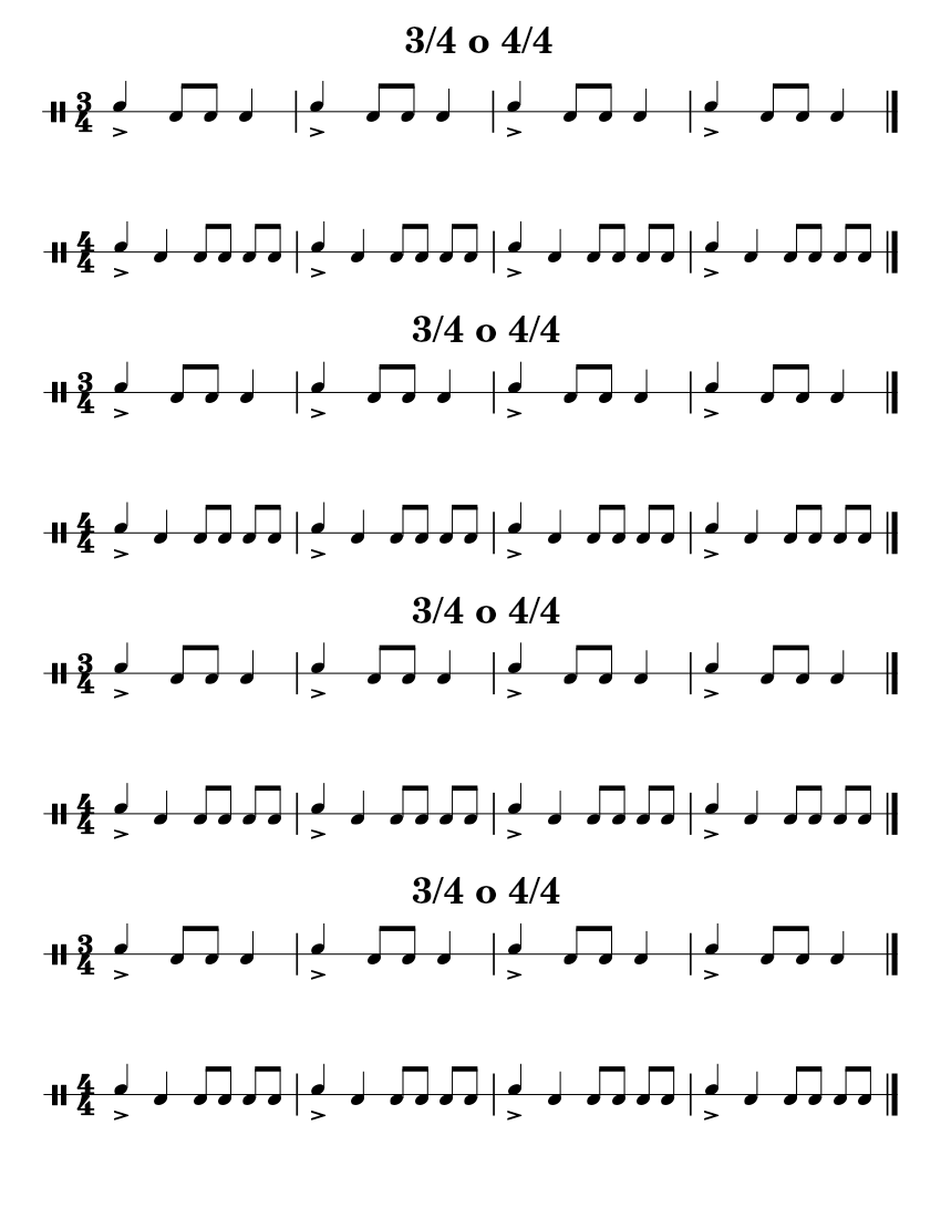 3 4 o 4 4 Sheet music for Woodblock (Solo) | Musescore.com