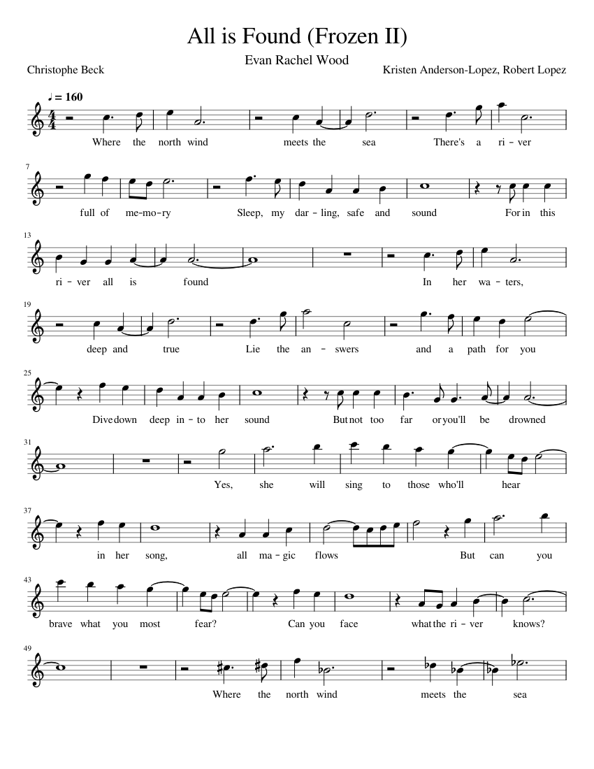 All is Found (Frozen II) Sheet Music for Piano (Solo) Easy | MuseScore.com