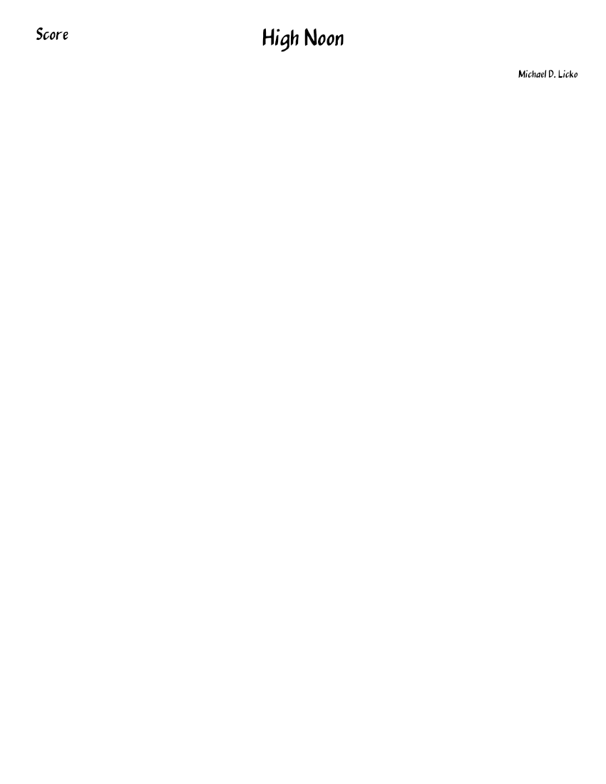 High Noon Sheet music for Piano, Flute, Trumpet in b-flat, Contrabass ...