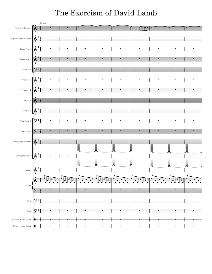 The Exorcism of David Lamb - Michael Morris Sheet music for Piano ...