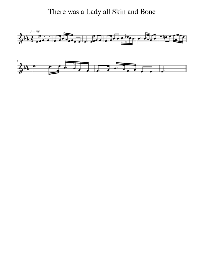 There was a Lady all Skin and Bone Sheet music for Piano (Solo) Easy ...