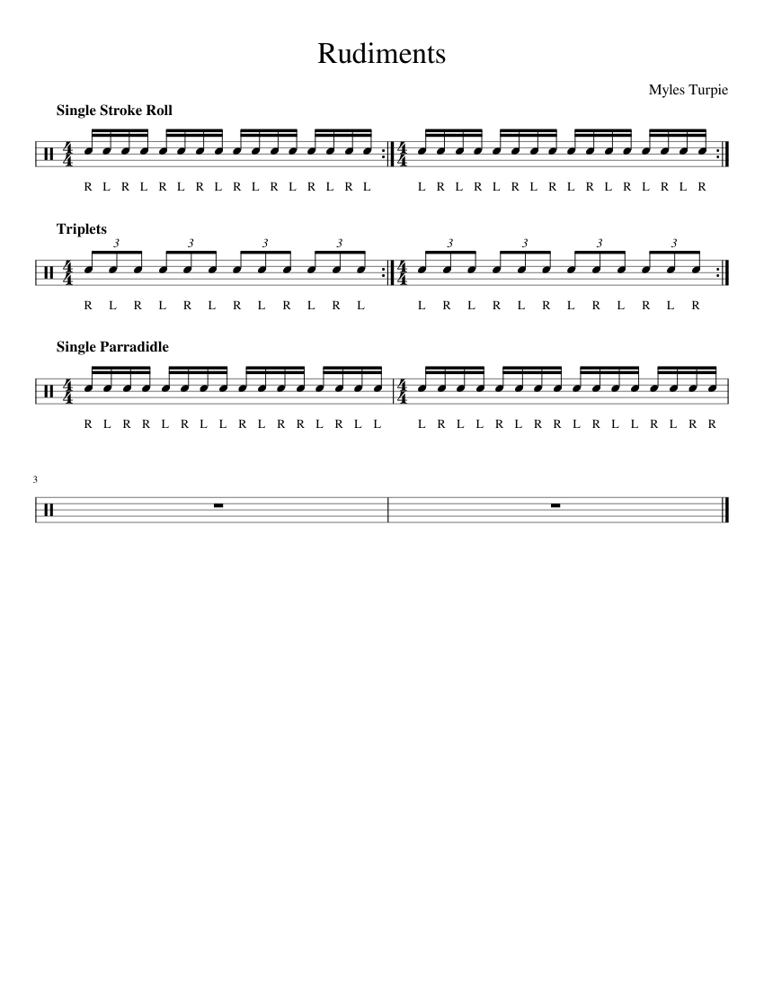 Rudiments Sheet Music for Drum group (Solo) | MuseScore.com