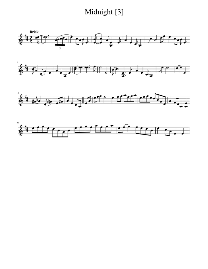 Midnight Sheet music for Piano (Solo) Easy | Musescore.com
