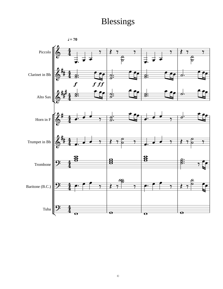 Blessings Lecrae ft. Ty Dolla sign Sheet music for Trombone, Tuba, Oboe ...